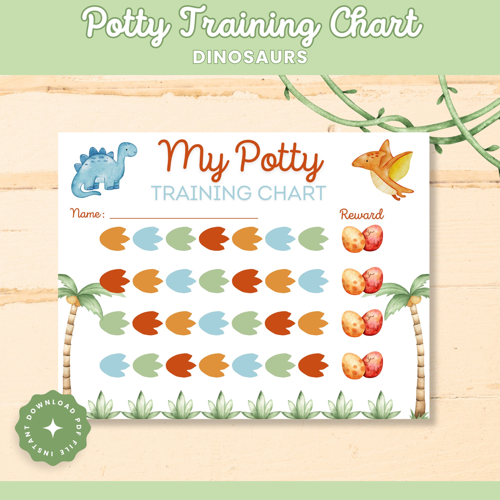 Potty Training Chart, Potty Training Tracker for Kids, Potty Training ...