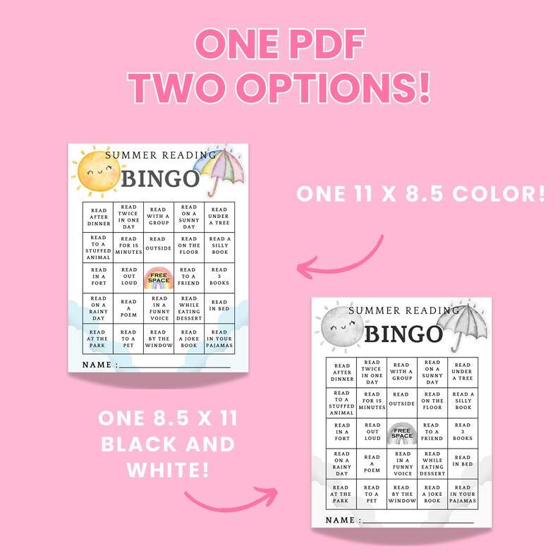 Summer Reading Bingo, Book Tracker, Reading Journal, Bingo Cards ...