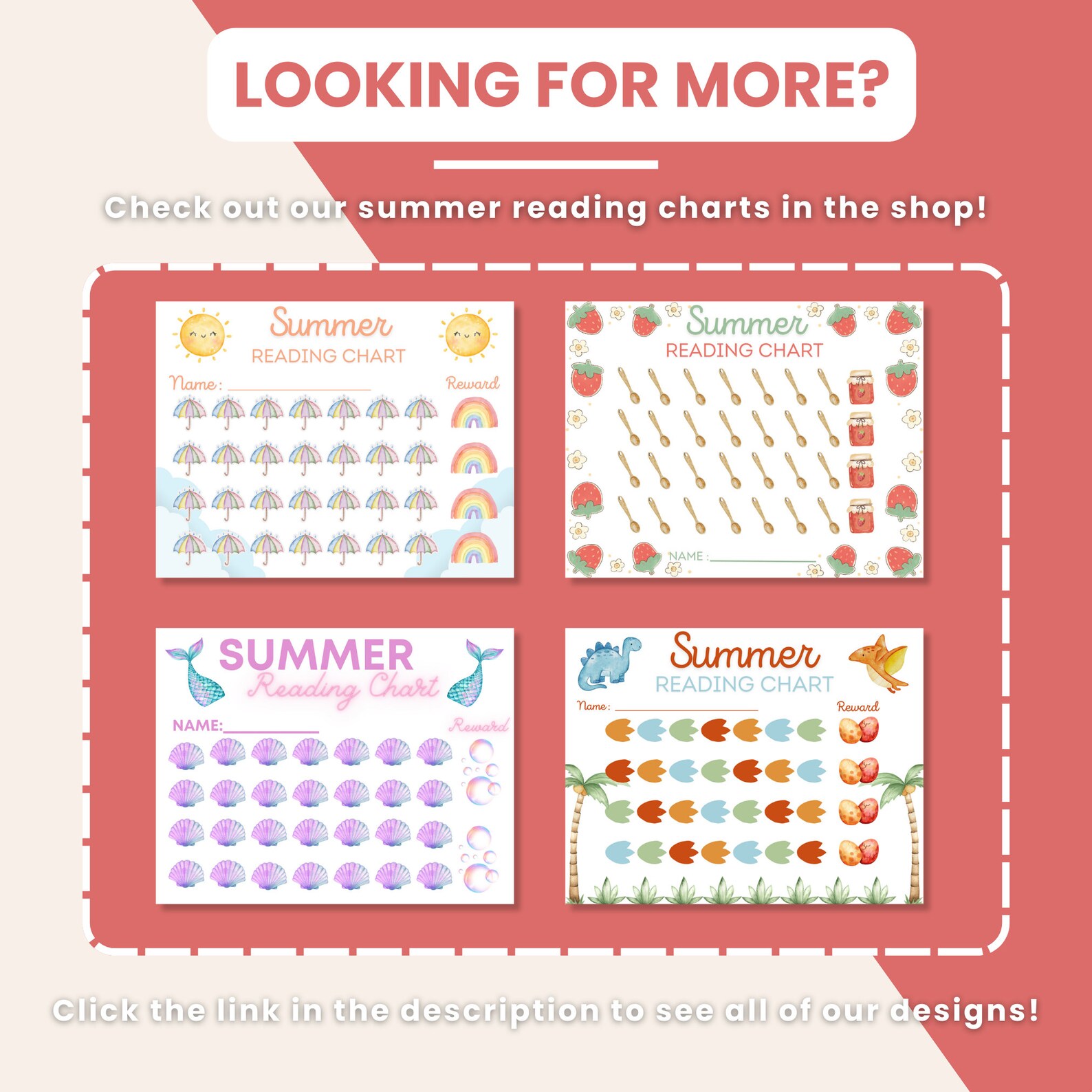 Summer Reading Chart for Kids, Summer Reading Log, Summer Reading Chart ...
