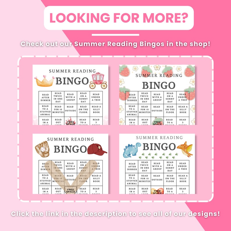 Summer Reading Bingo for Kids: Printable Book Tracker (digital Download ...