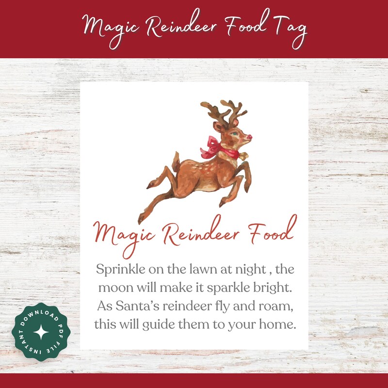 Reindeer Food Label - Etsy
