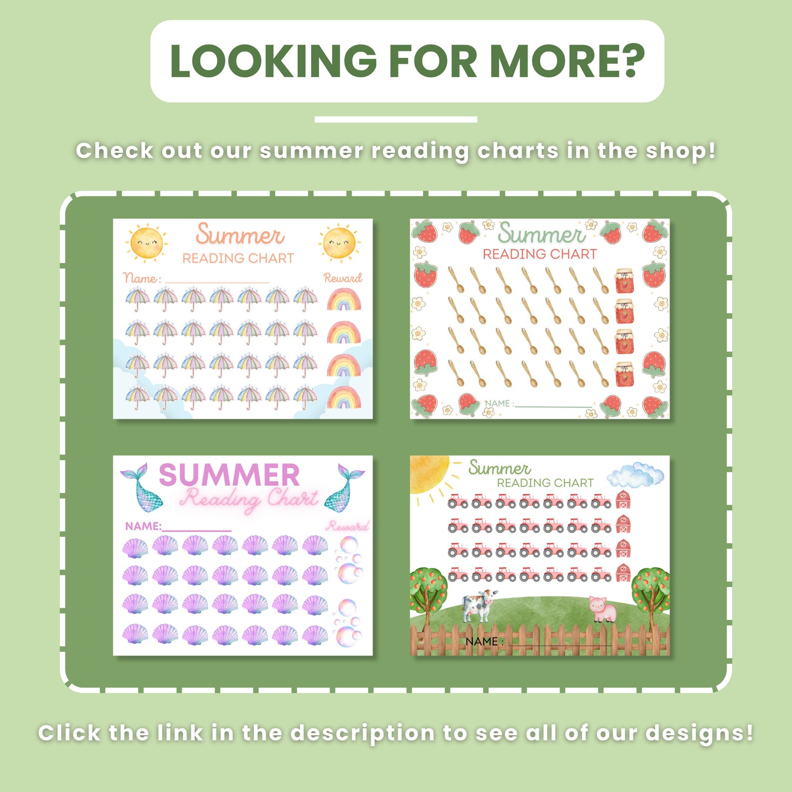 Summer Reading Chart for Kids, Summer Reading Log, Summer Reading Chart ...