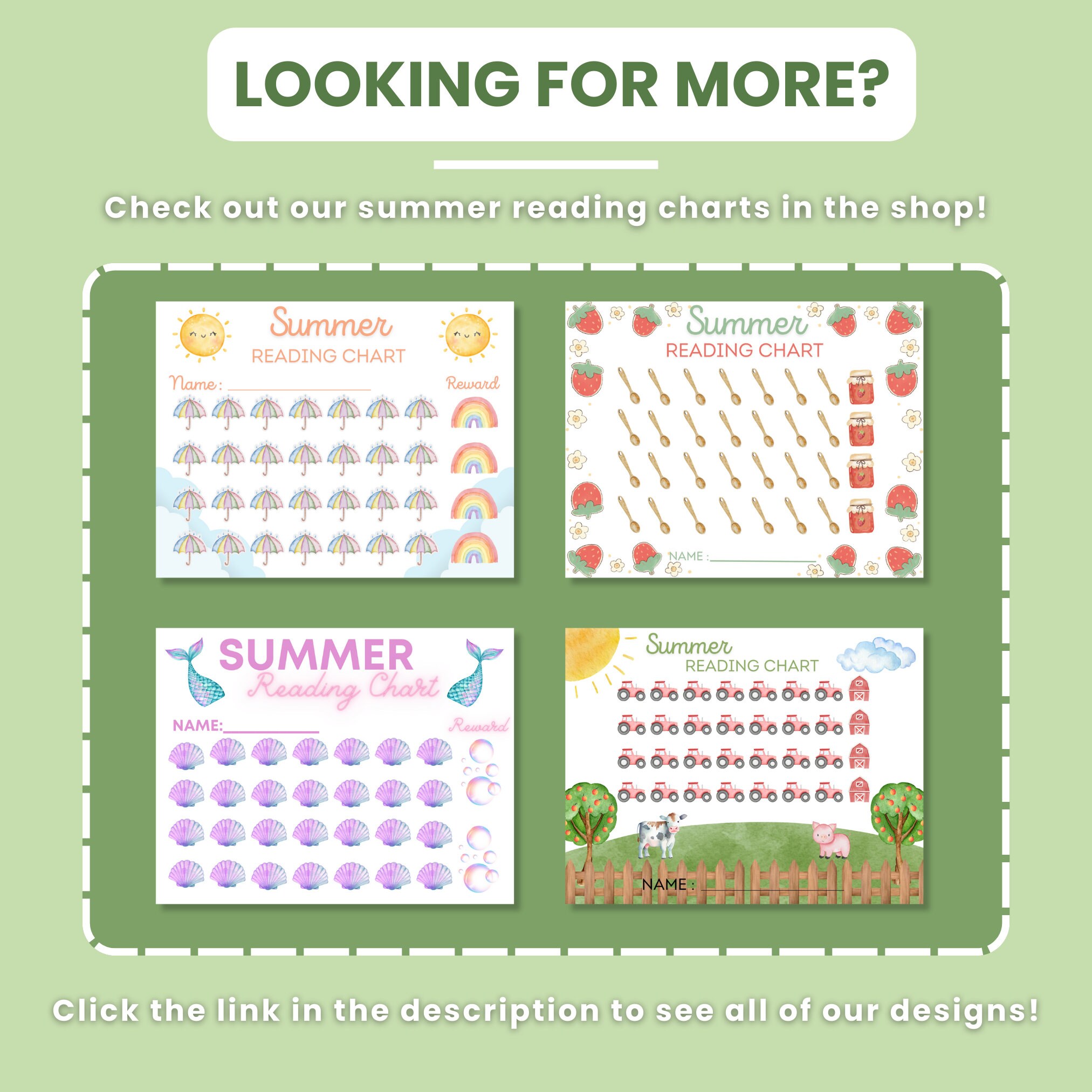 Summer Reading Chart for Kids, Summer Reading Log, Summer Reading Chart ...