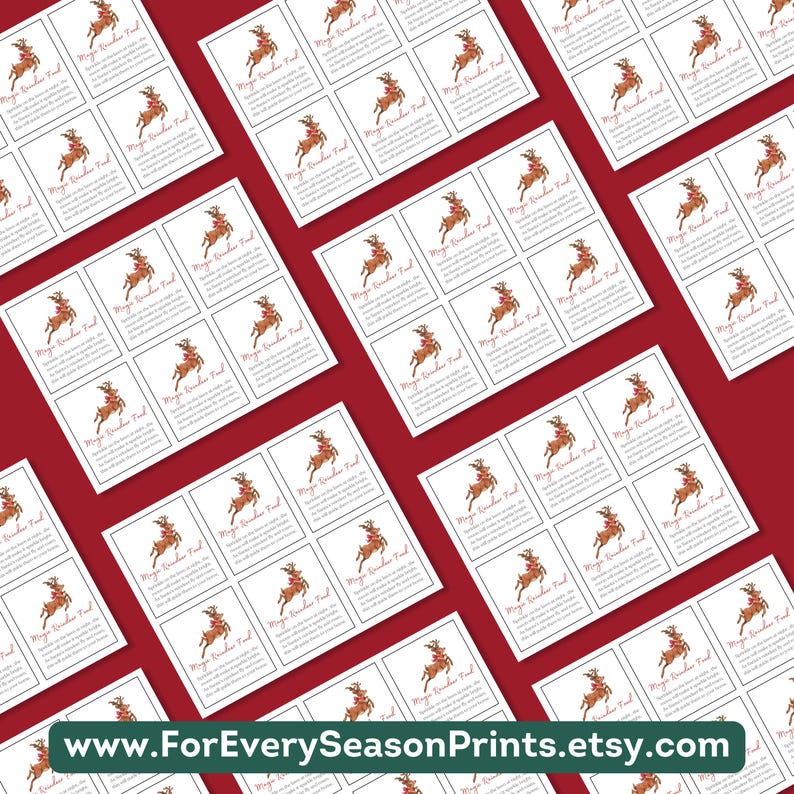 Magic Reindeer Food Tags: Christmas Poem Printable (digital Download ...