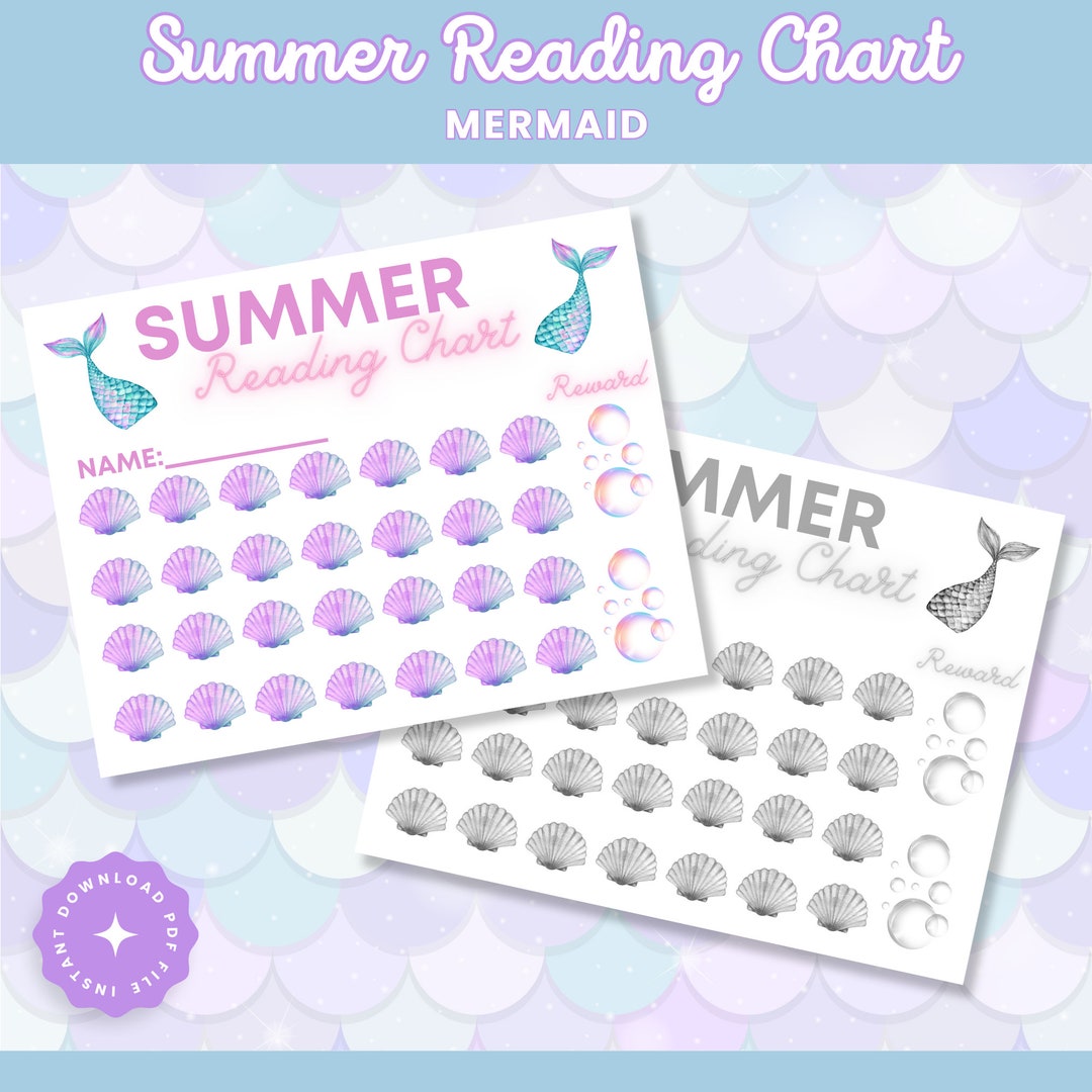 Summer Reading Chart for Kids, Summer Reading Log, Summer Reading Chart ...
