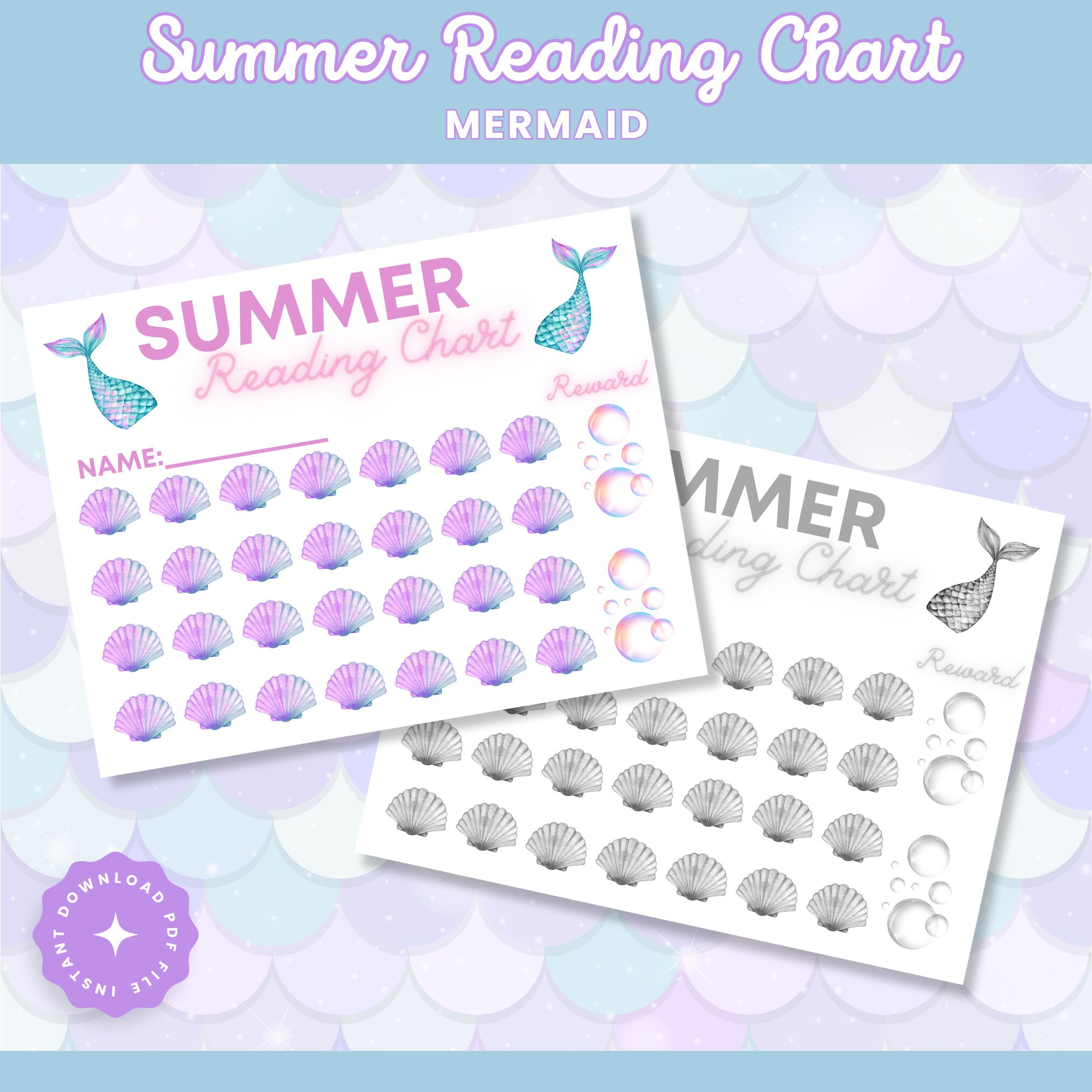 Summer Reading Chart for Kids, Summer Reading Log, Summer Reading Chart ...