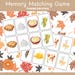 Thanksgiving Memory Matching Game: Printable Preschool Activity ...