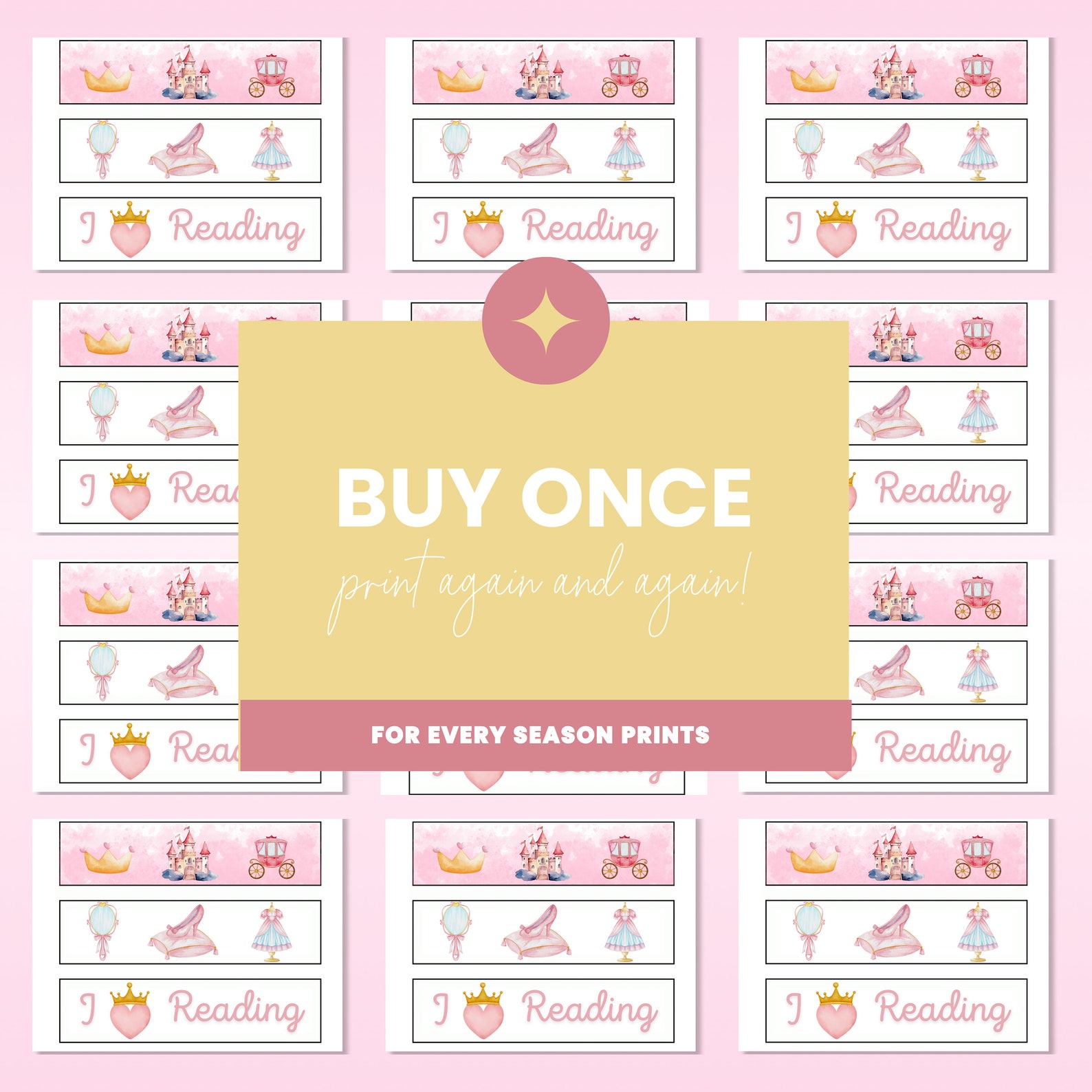Princess Printable Bookmarks for Kids: Reading Tracker (digital ...