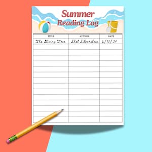 Summer Reading Log for Kids: Printable Book Tracker (PDF Download) - Etsy