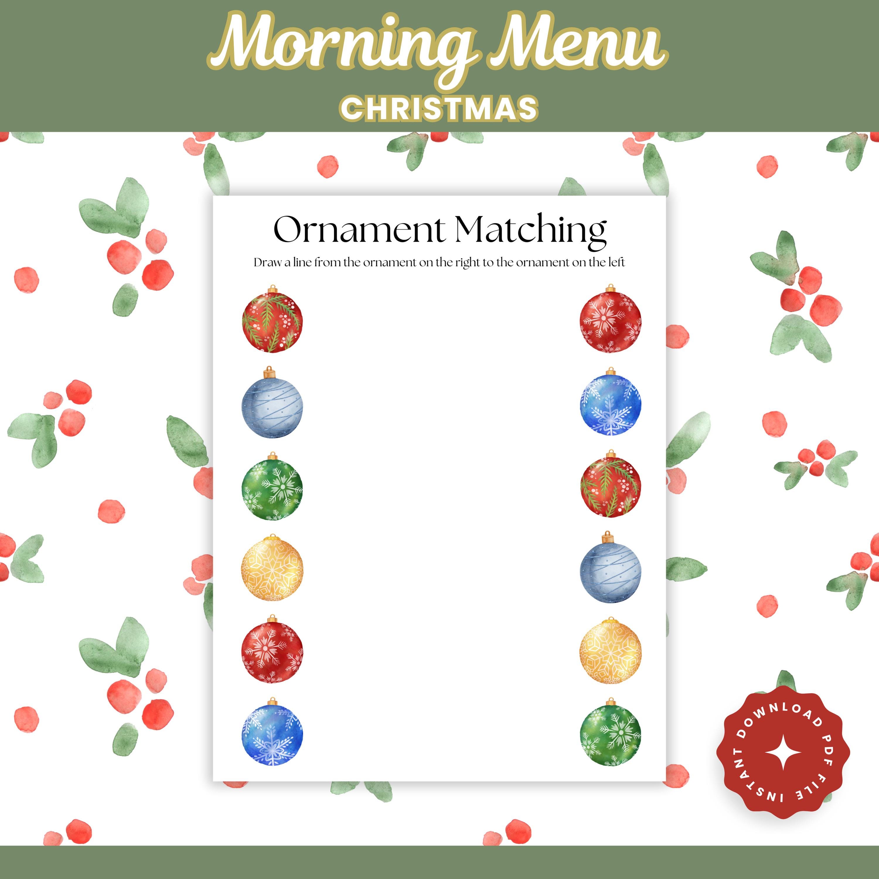 Christmas Morning Menu: Prek Toddler Activity Book (digital Download ...