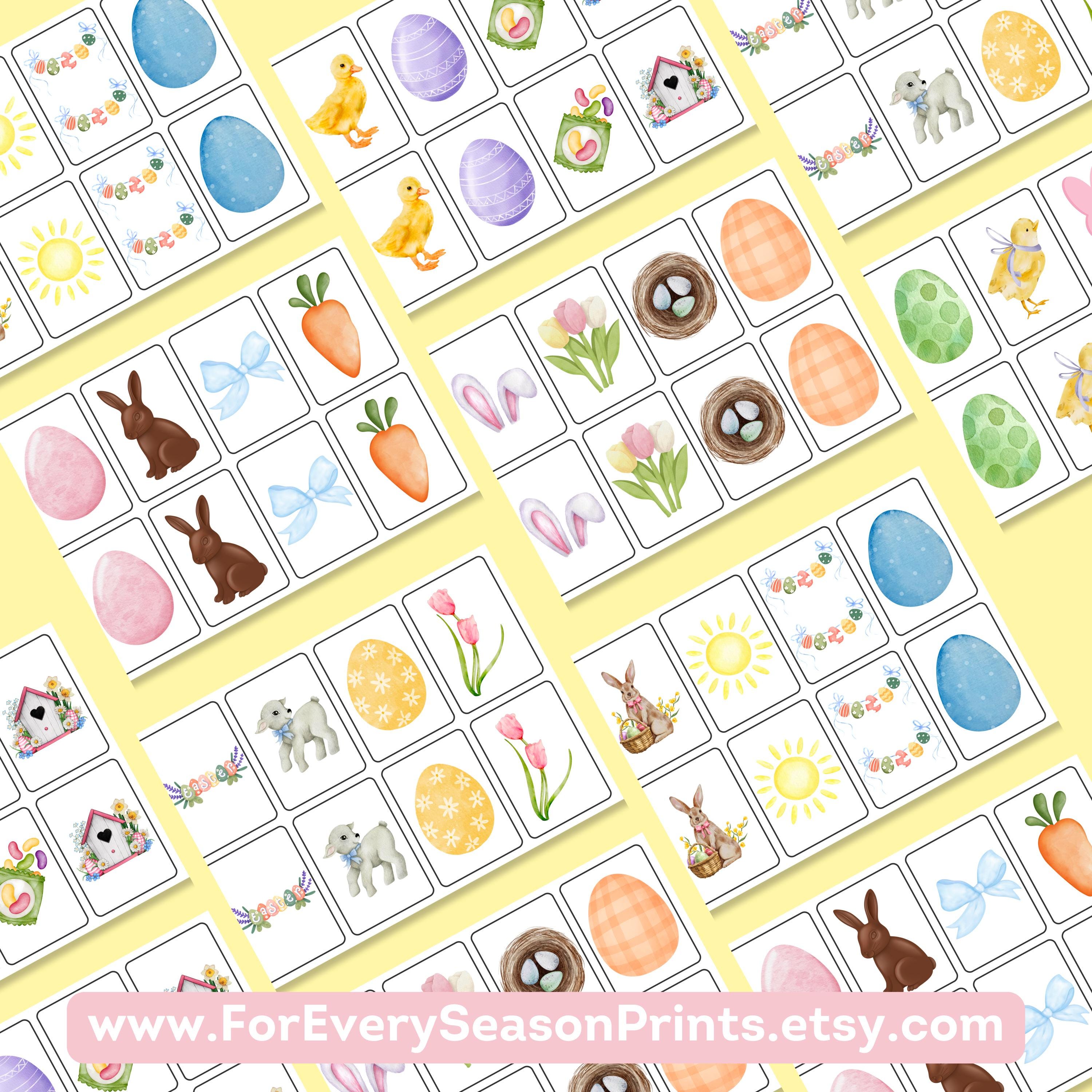 Printable Easter Memory Matching Game: Flashcards for Kids (digital ...