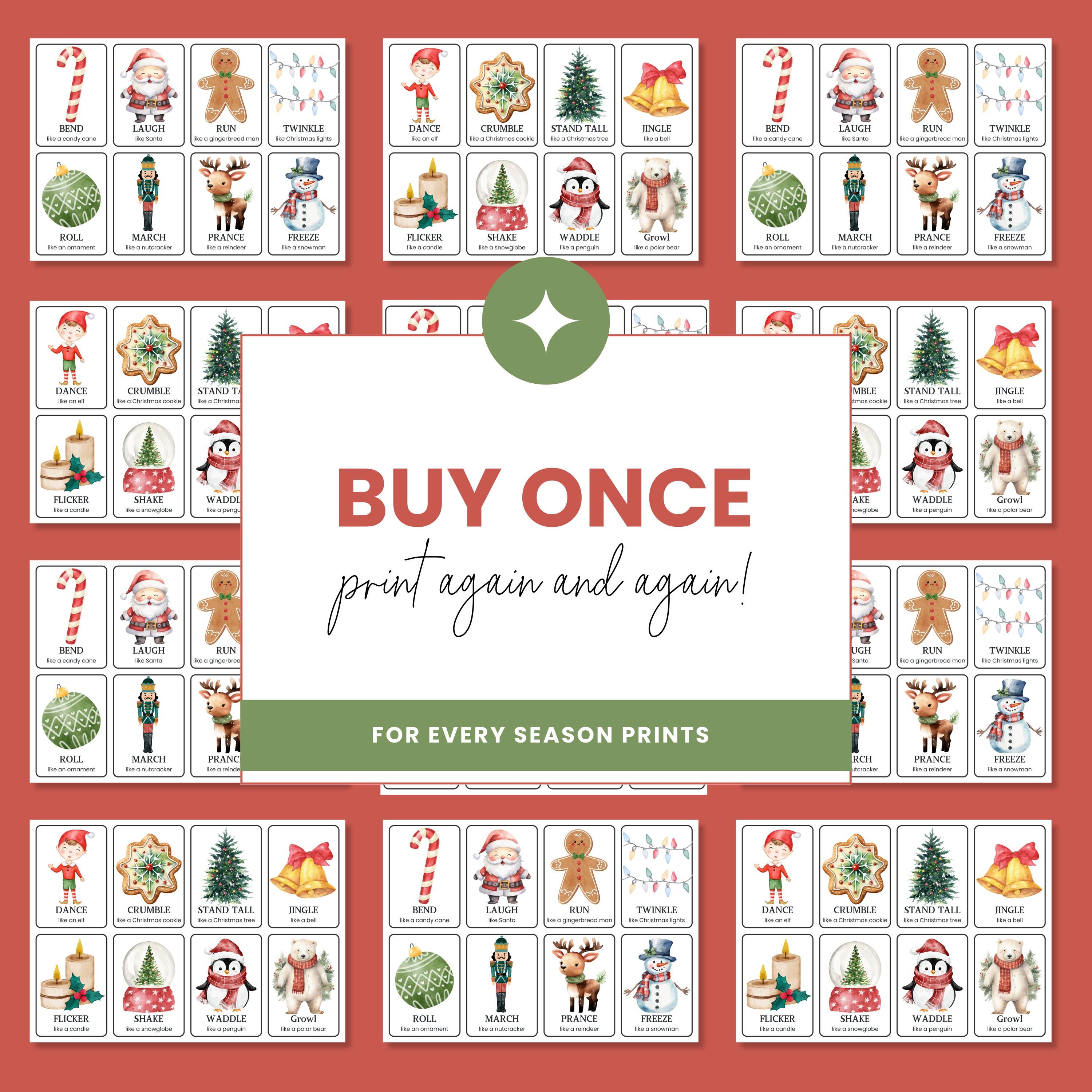 Christmas Movement Cards: Fun Holiday Activity (digital Download) - Etsy