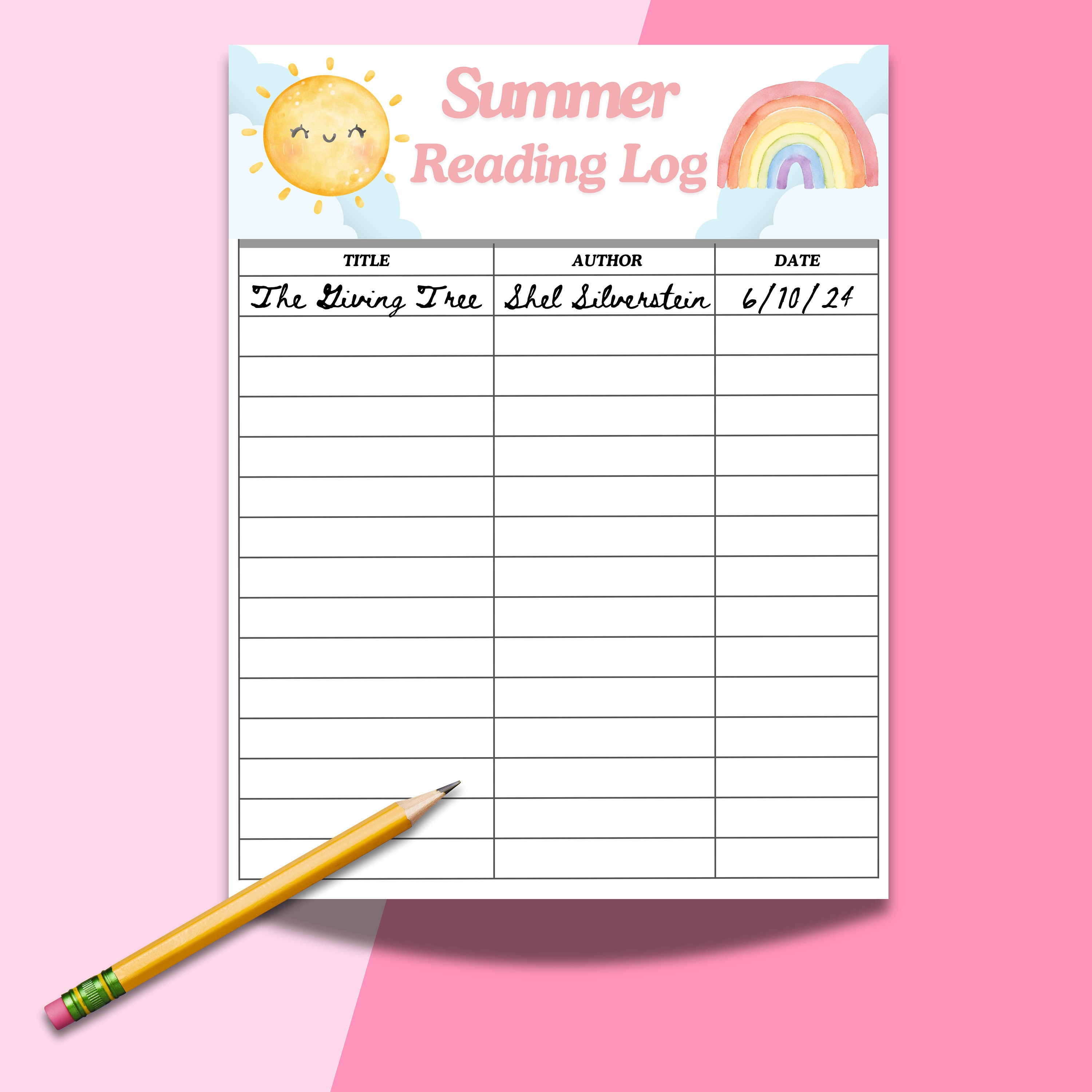 Summer Reading Log, Summer Reading Chart, Summer Reading, Summer ...