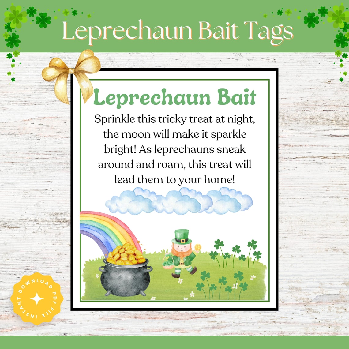 Leprechaun Bait Tag, Leprechaun Trap, Leprechaun Letter, Leprechaun ...