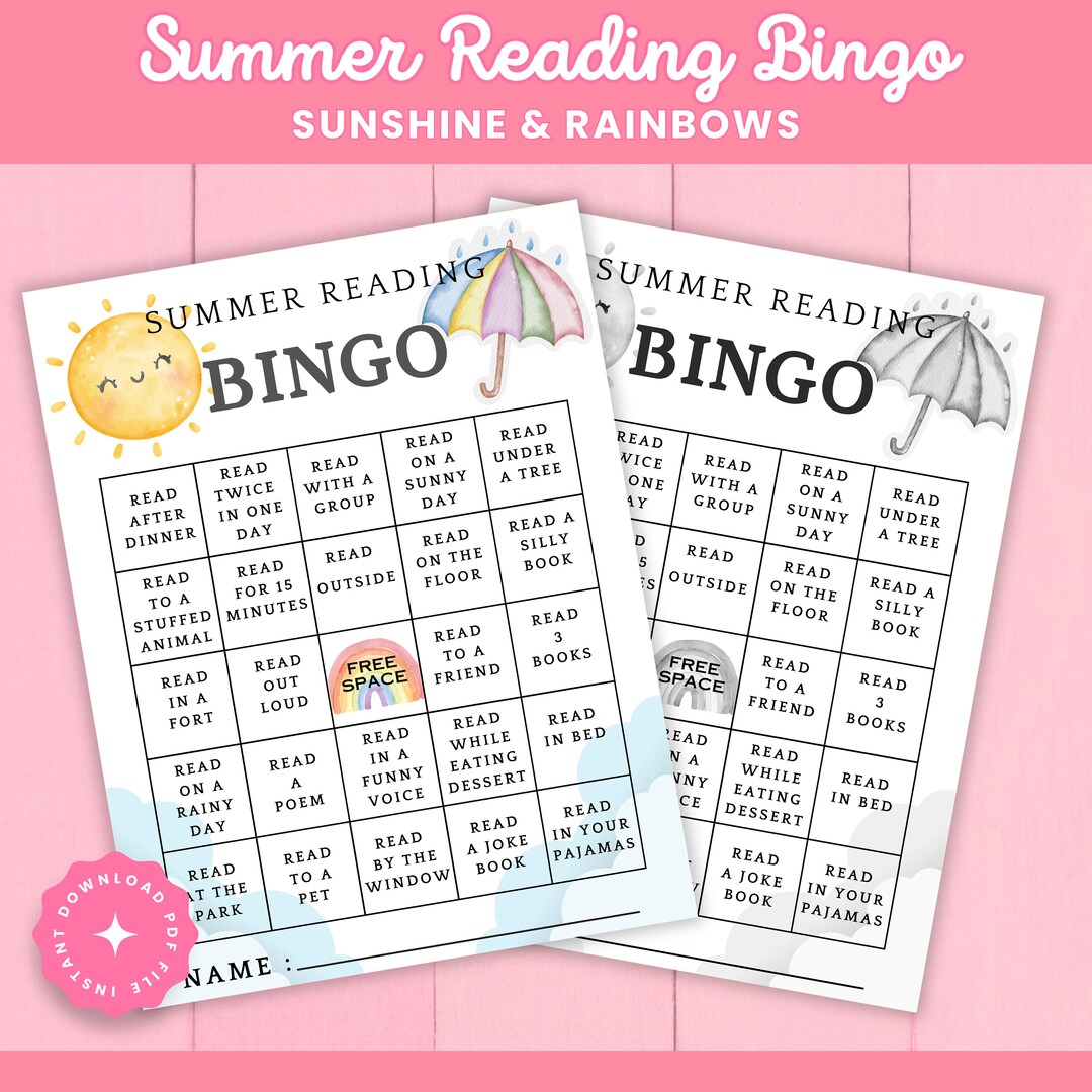 Summer Reading Bingo, Book Tracker, Reading Journal, Bingo Cards ...