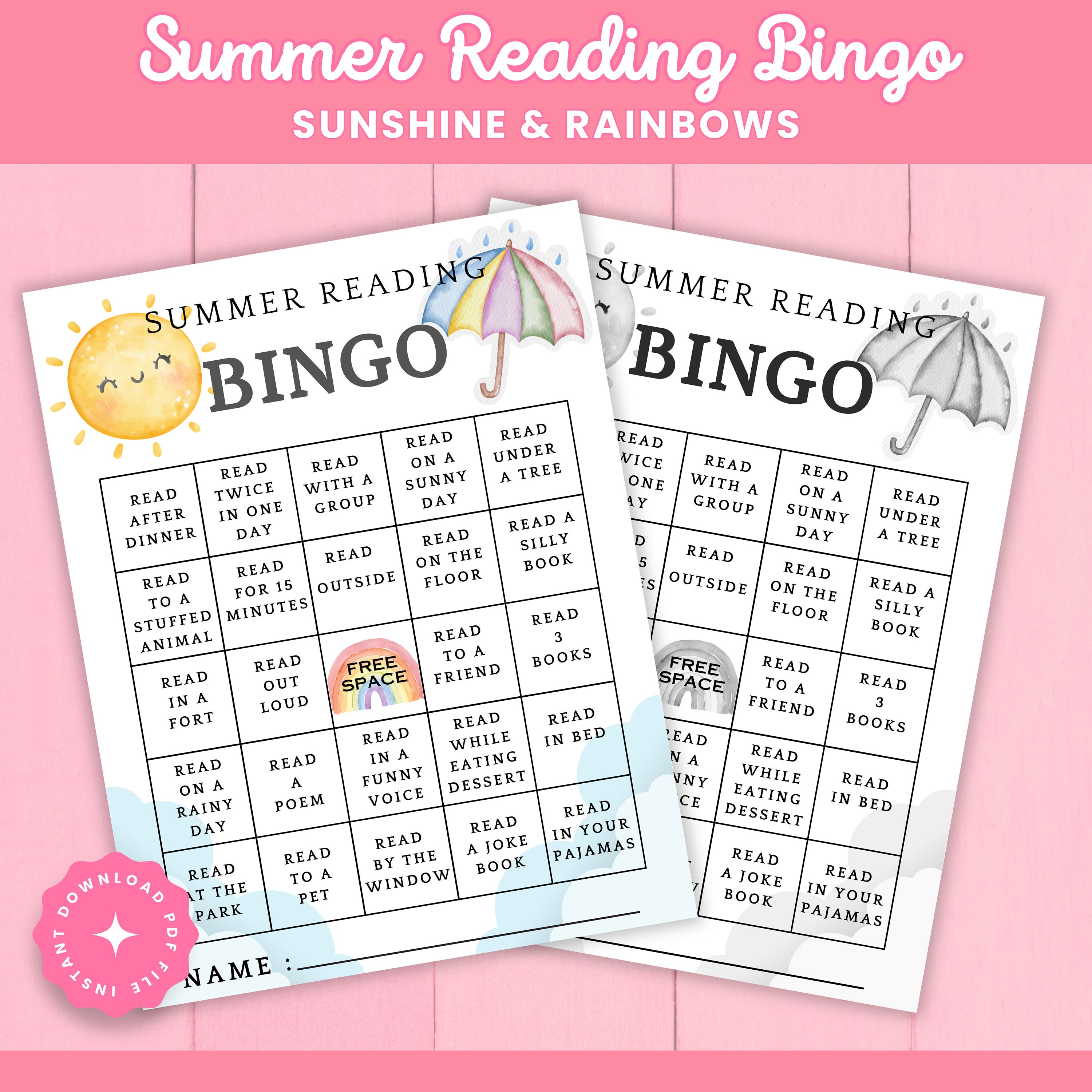 Summer Reading Bingo, Book Tracker, Reading Journal, Bingo Cards ...
