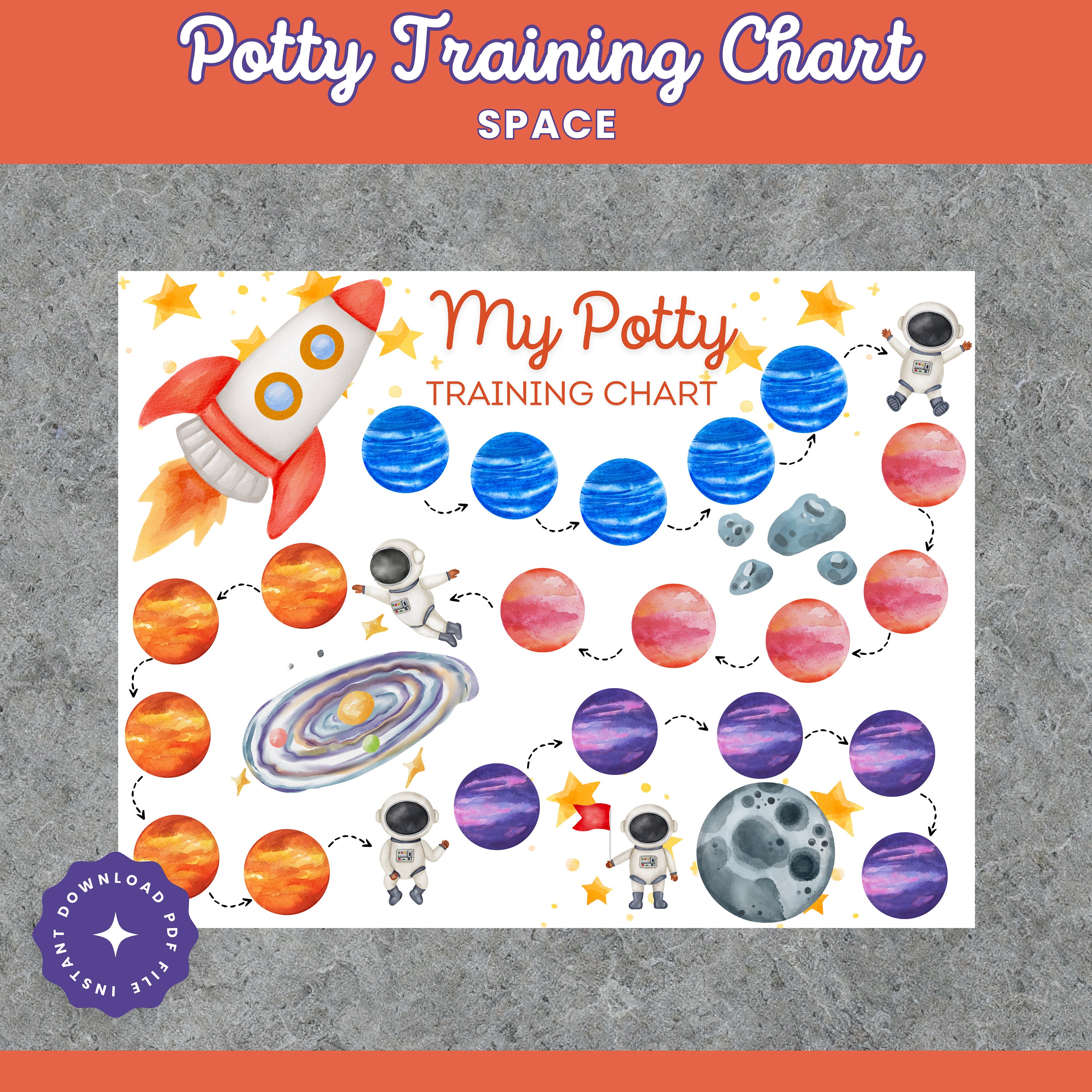 Potty Training Chart, Potty Training Tracker for Kids, Potty Training ...