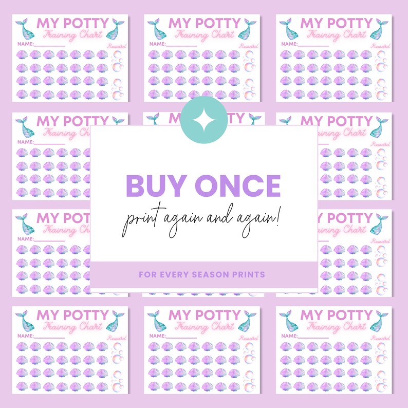 Mermaid Potty Training Chart: Kids Reward Tracker (digital Download) - Etsy