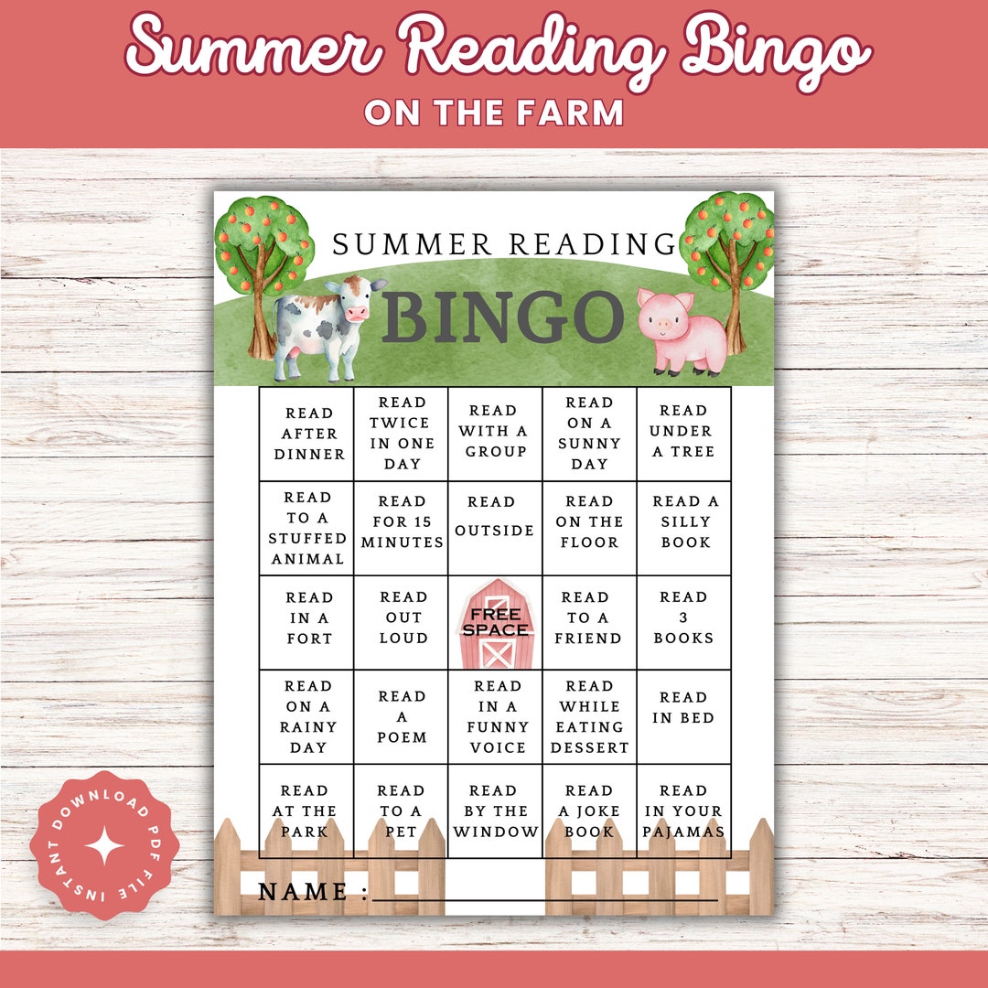 Summer Reading Bingo, Book Tracker, Reading Journal, Bingo Cards ...