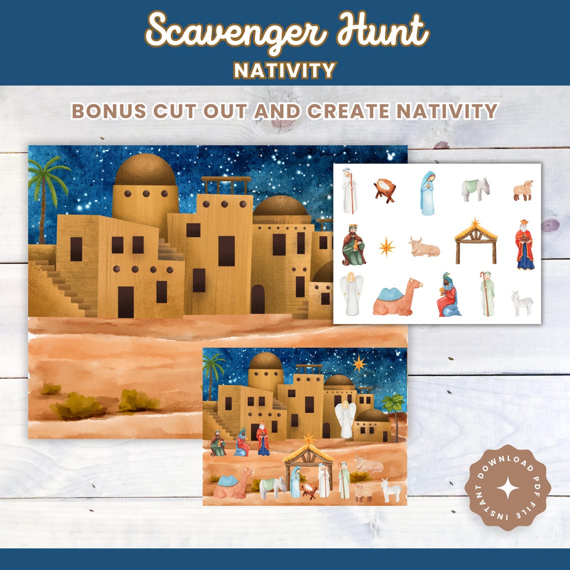 Nativity Scavenger Hunt, Nativity Printable, Nativity Game, Christmas ...
