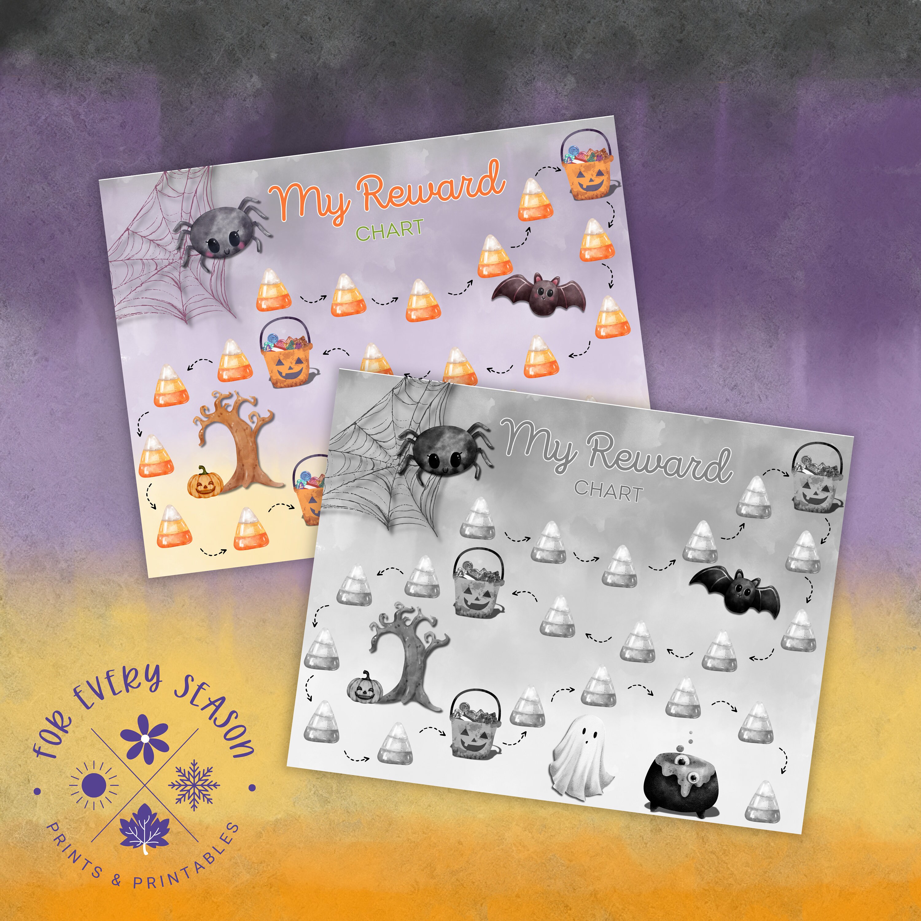 Halloween Reward Chart for Kids: Printable Chore Chart (digital ...
