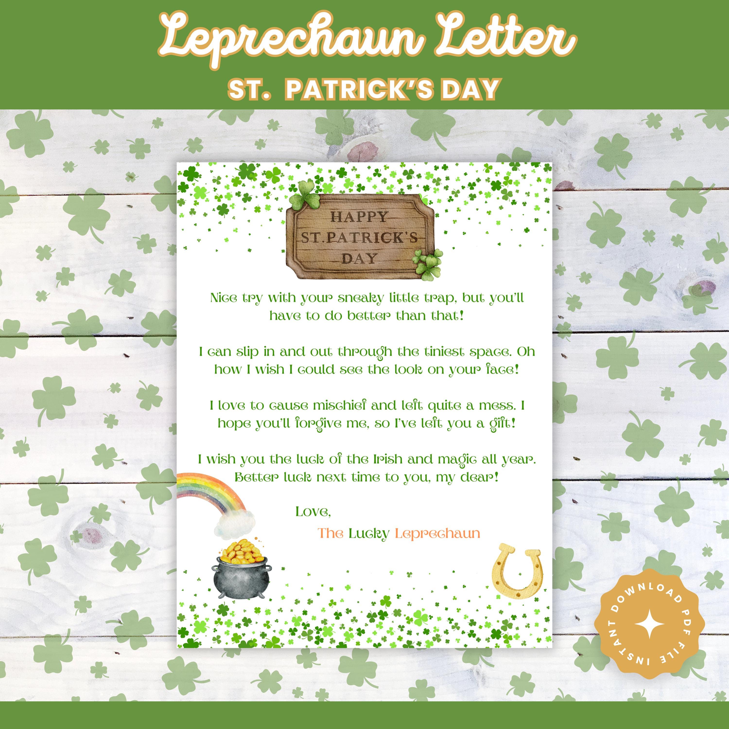 Leprechaun Letter: St. Patrick's Day Activity (digital Download) - Etsy
