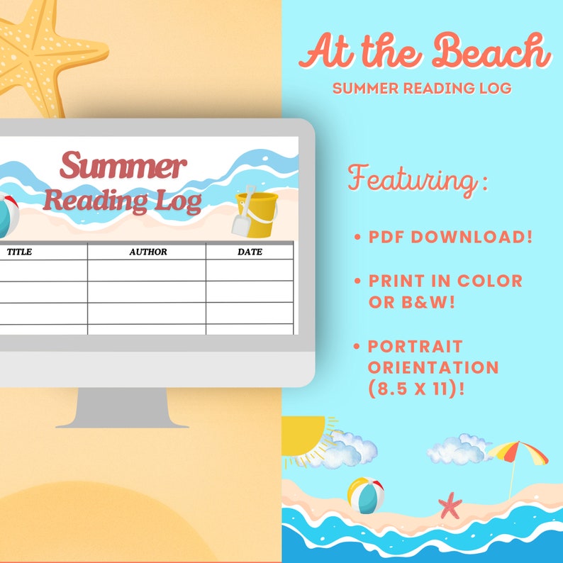 Summer Reading Log for Kids: Printable Book Tracker (PDF Download) - Etsy