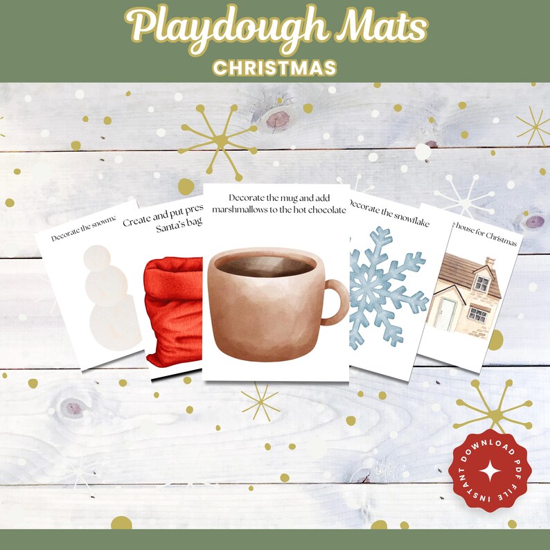 Christmas Playdough Mats: Festive Activity, Busy Book (digital Download ...