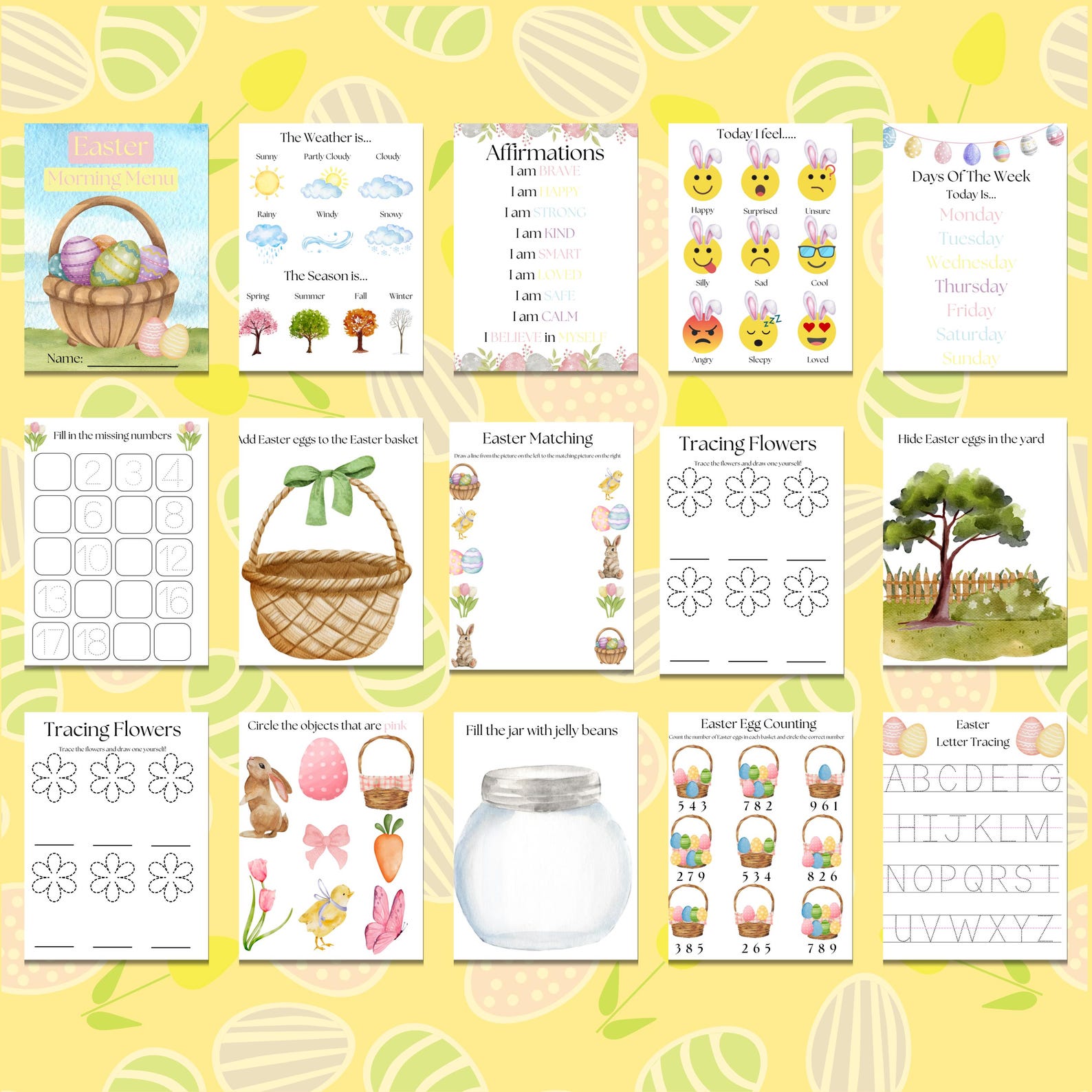Prek Morning Menu, Easter Morning Menu, Toddler Busy Book, Morning ...