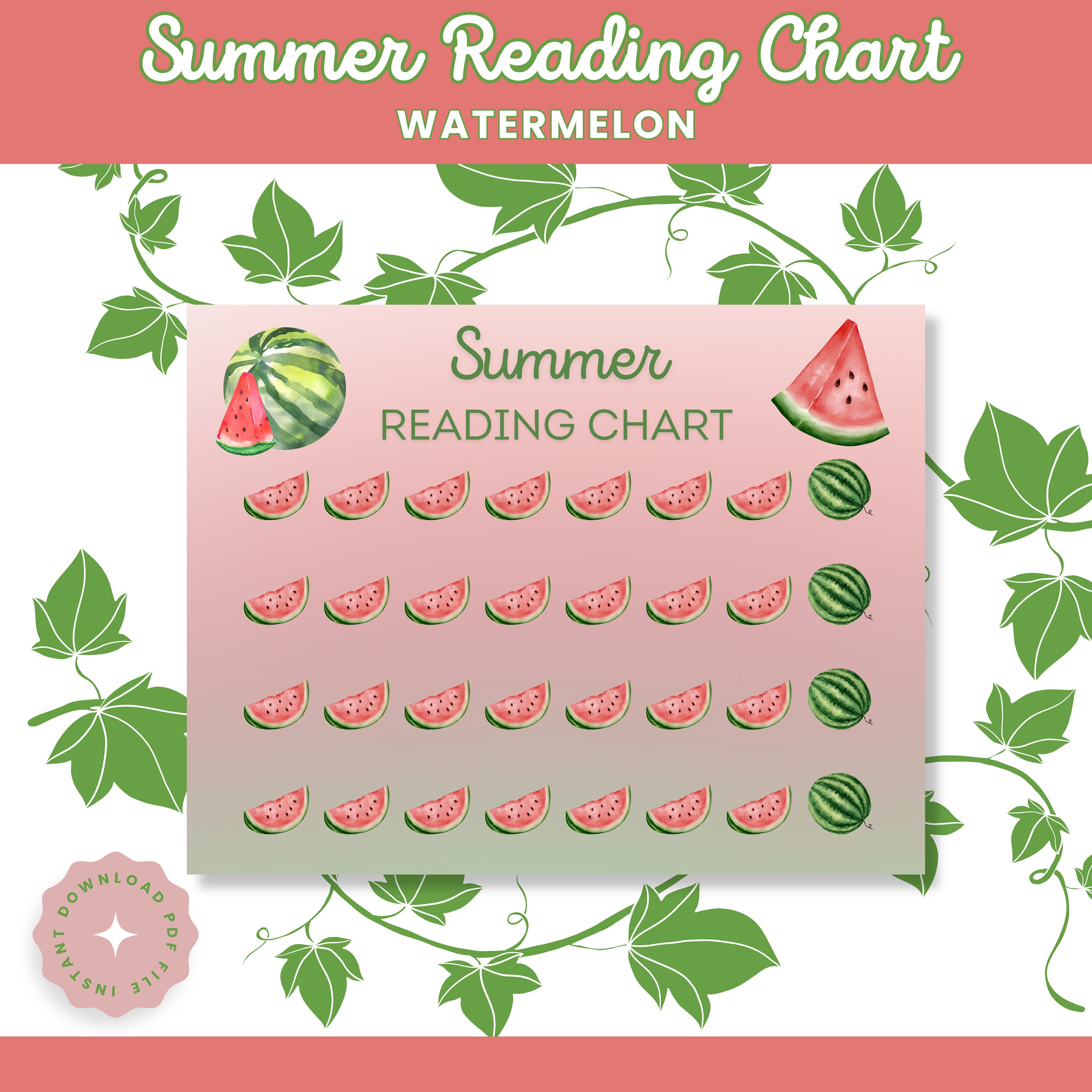 Summer Reading Chart for Kids, Summer Reading Log, Summer Reading Chart ...
