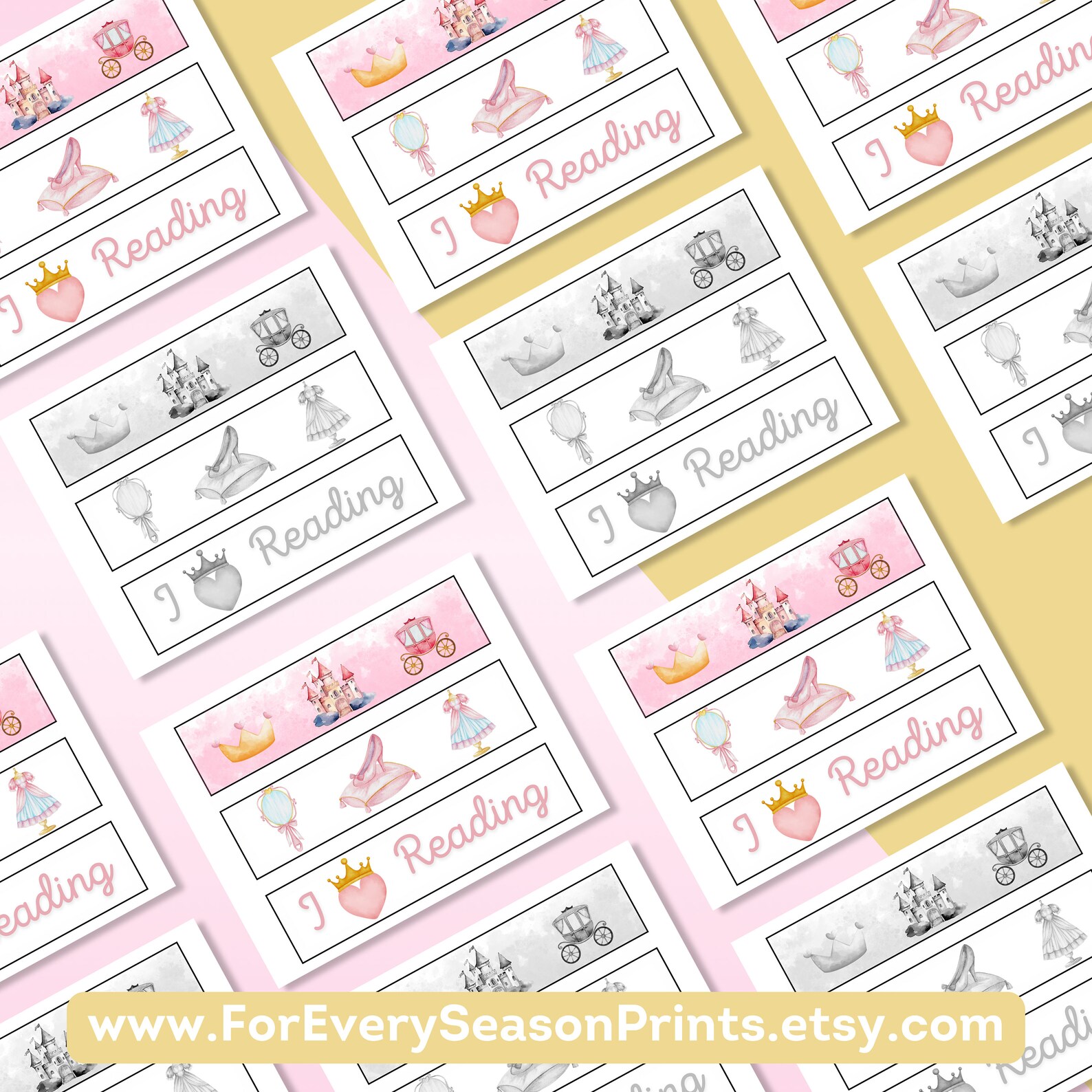 Princess Printable Bookmarks for Kids: Reading Tracker (digital ...