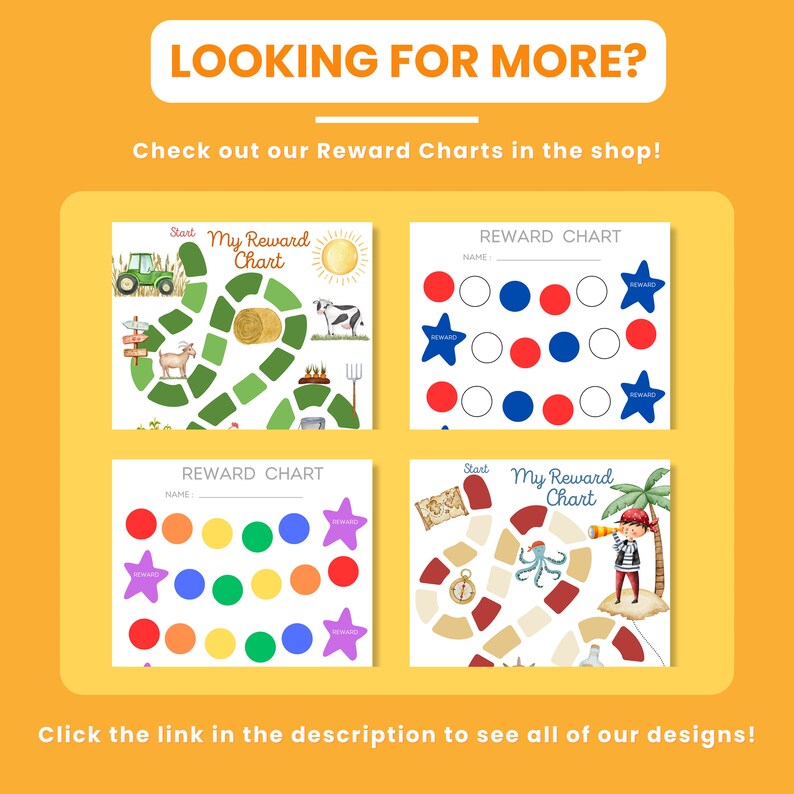 Kids Reward Chart: Toddler Chore Chart, Yellow & Orange Stars (digital ...