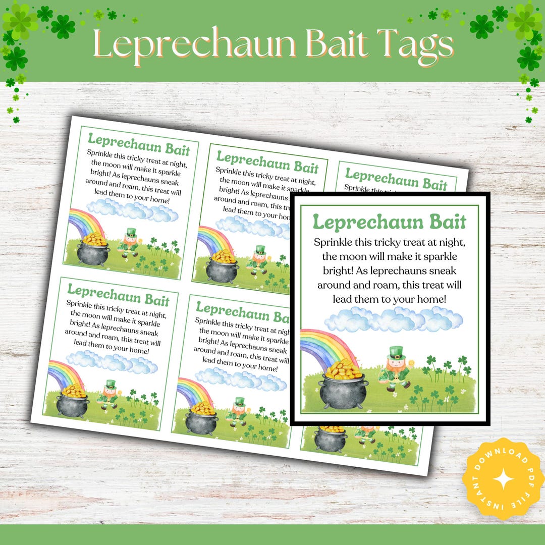 Leprechaun Bait Tag, Leprechaun Trap, Leprechaun Letter, Leprechaun ...
