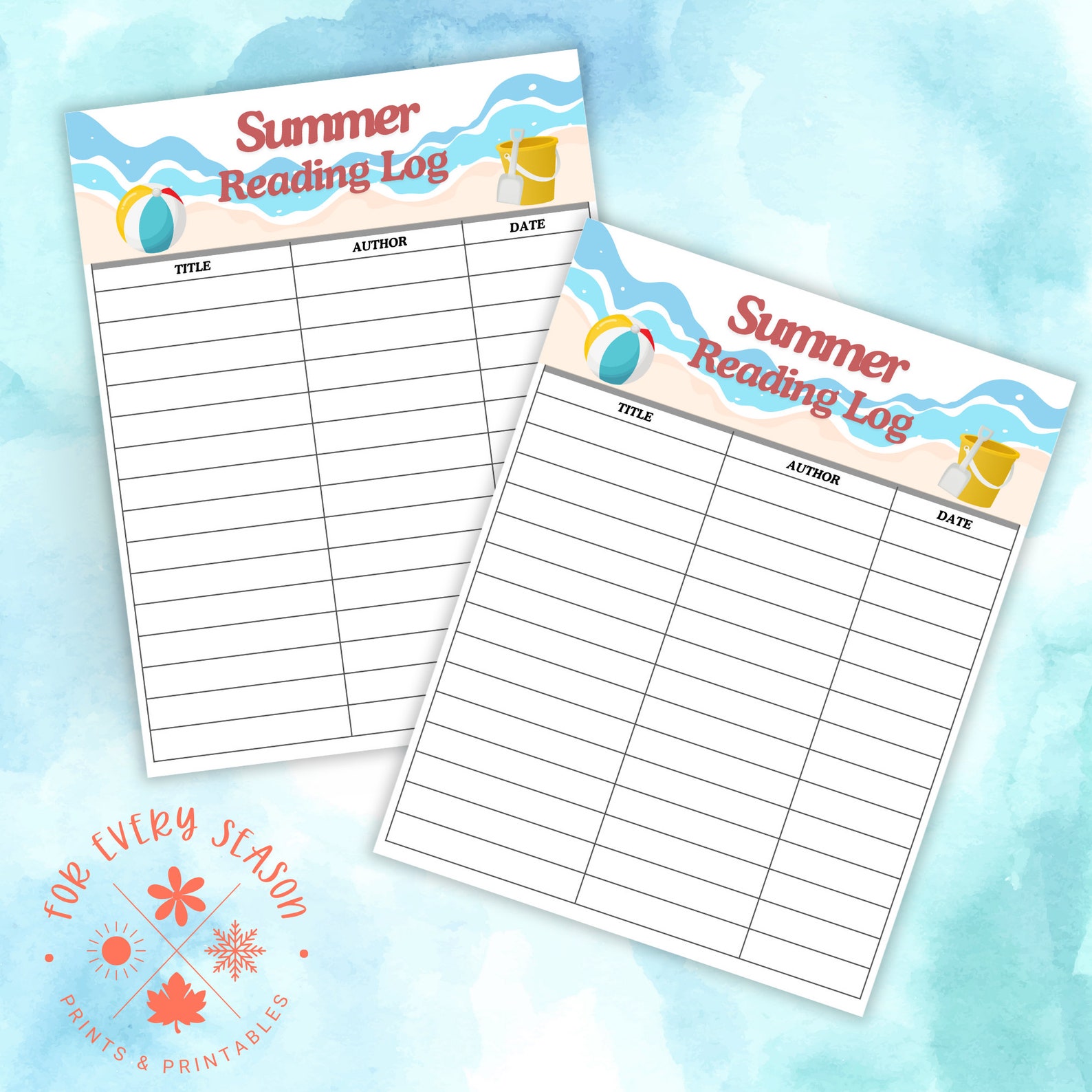 Summer Reading Log for Kids: Printable Book Tracker (PDF Download) - Etsy