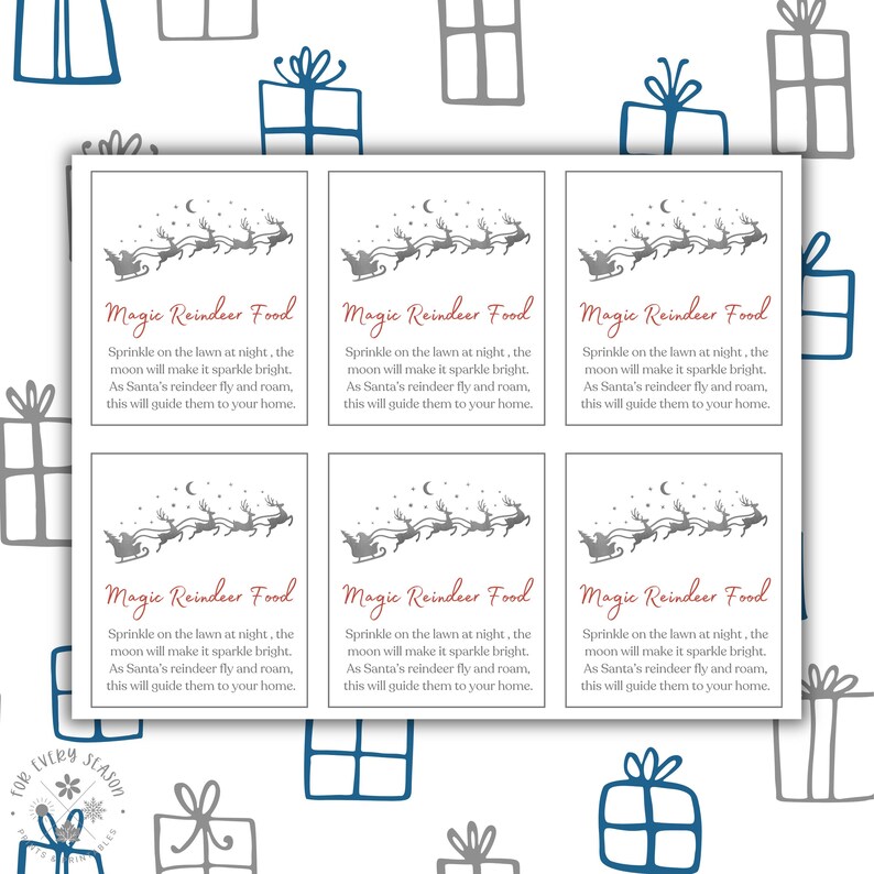 Reindeer Food Tag, Magical Reindeer Food, Reindeer Food Poem, Reindeer ...