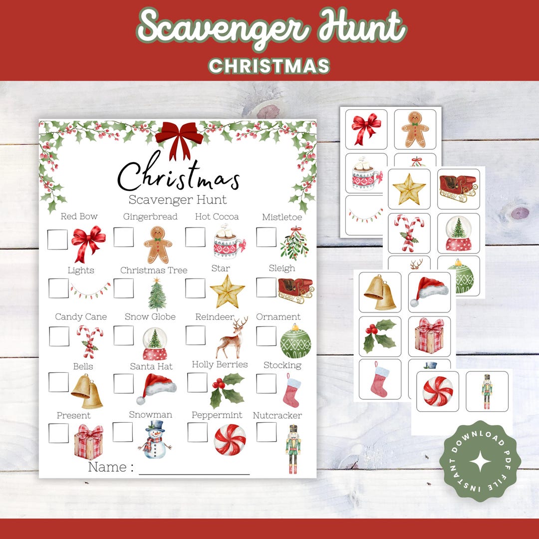 Christmas Scavenger Hunt: Holiday Party Game (digital Download) - Etsy