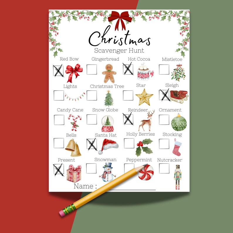 Christmas Scavenger Hunt: Holiday Party Game (digital Download) - Etsy