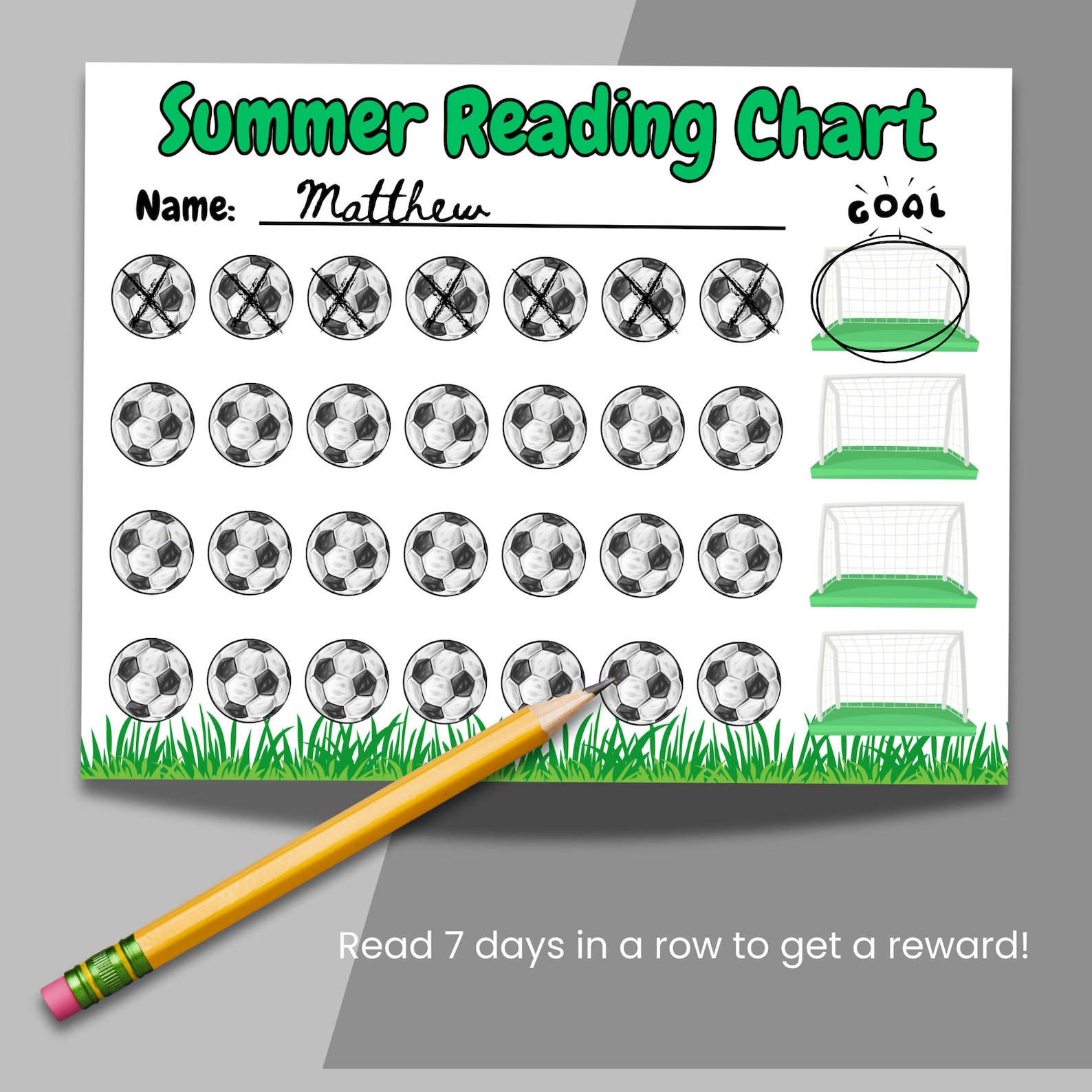 Summer Reading Chart for Kids, Summer Reading Log, Summer Reading Chart ...