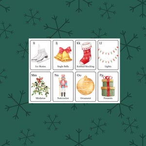 Christmas Alphabet Flash Cards: Holiday Learning Game (digital Download ...