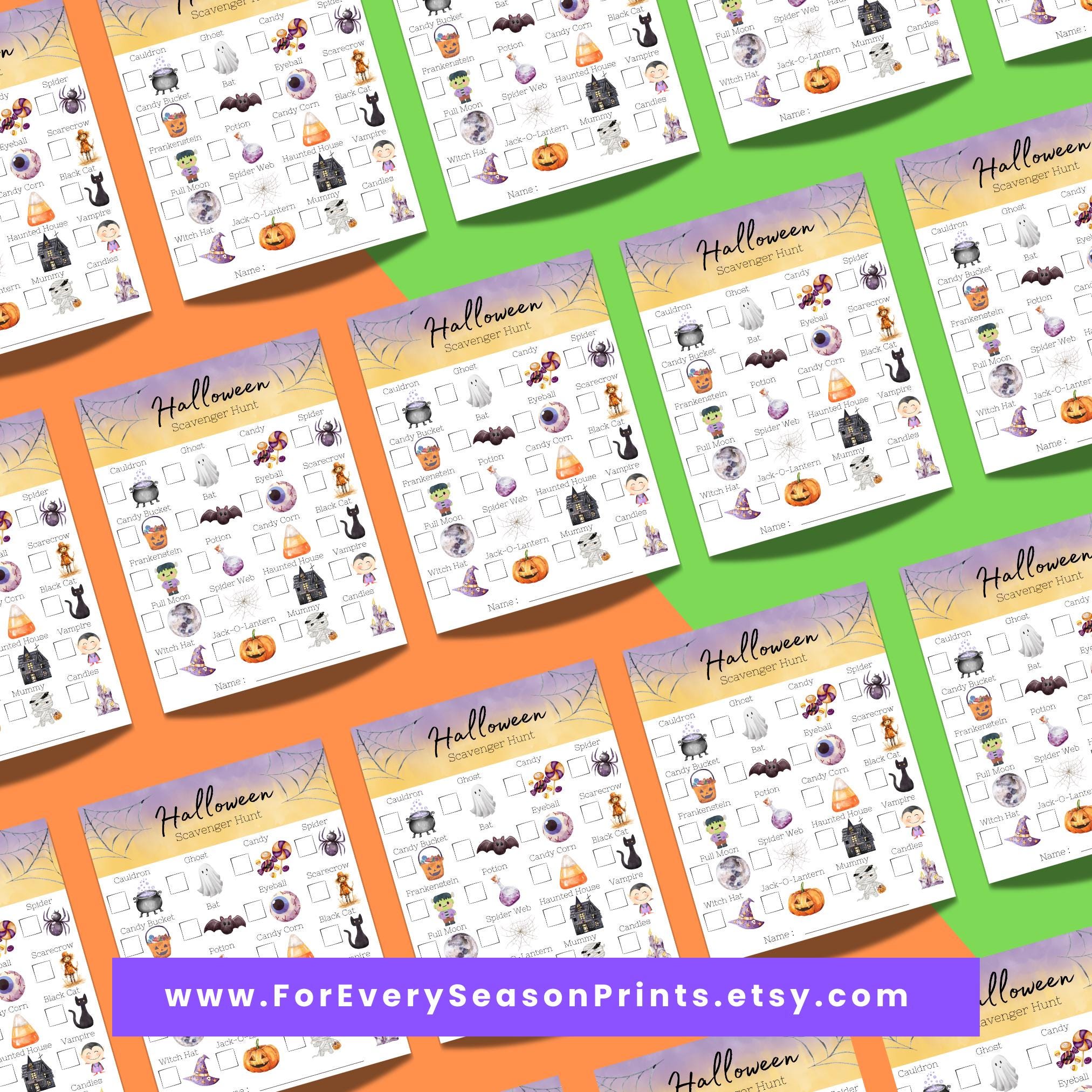 Halloween Scavenger Hunt for Kids: Trunk or Treat Photo Activity ...