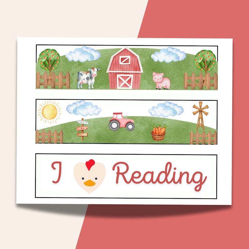Printable Bookmarks for Kids: Farm Animals Reading Tracker (digital ...