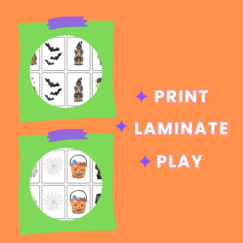 Halloween Memory Matching Game: Spooky Flash Cards for Kids (digital ...