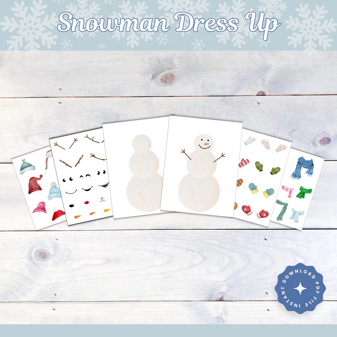 Snowman Dress up Printable: DIY Winter Activity (digital Download) - Etsy