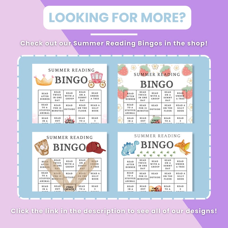 Mermaid Summer Reading Bingo for Kids: Printable Book Tracker (digital ...