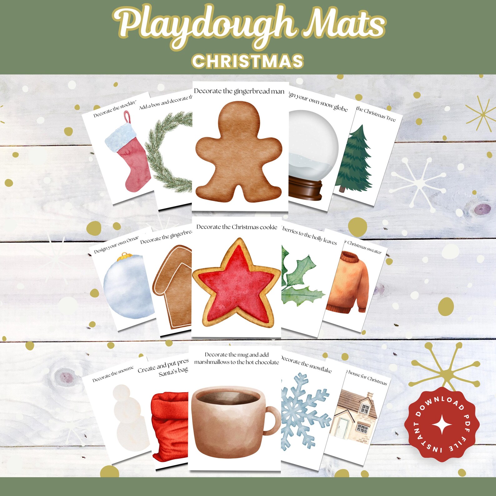 Christmas Playdough Mats: Festive Activity, Busy Book (digital Download ...