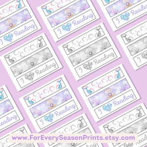 Printable Mermaid Bookmarks for Kids: Reading Tracker (digital Download ...