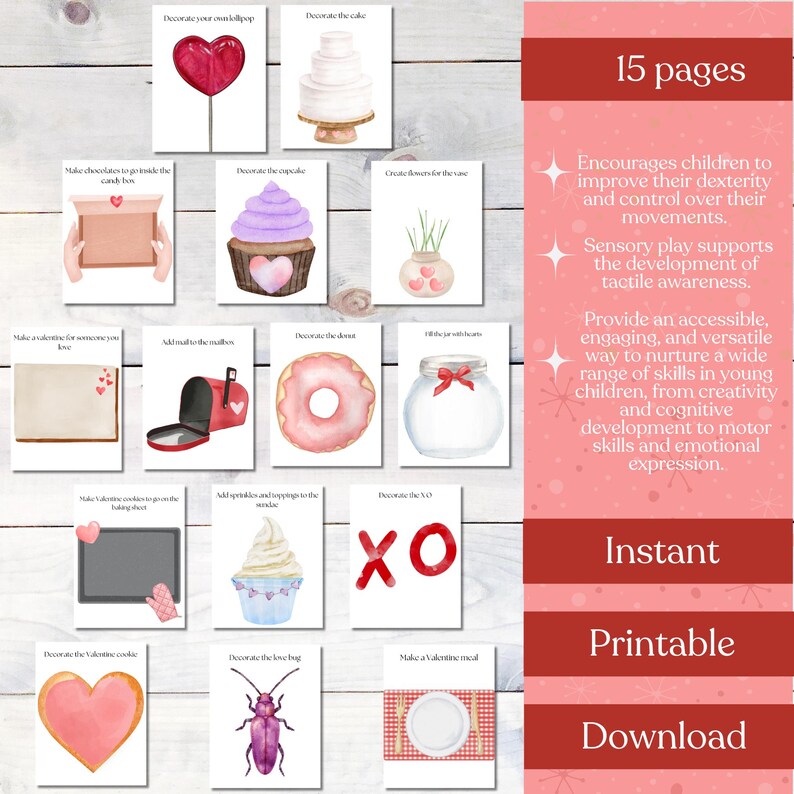 15 Valentine Playdough Mats, Printable Play Doh Mat, Busy Book ...