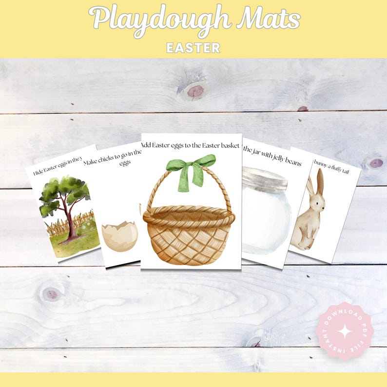 15 Easter Playdough Mats, Printable Play Doh Mat, Busy Book, Easter ...