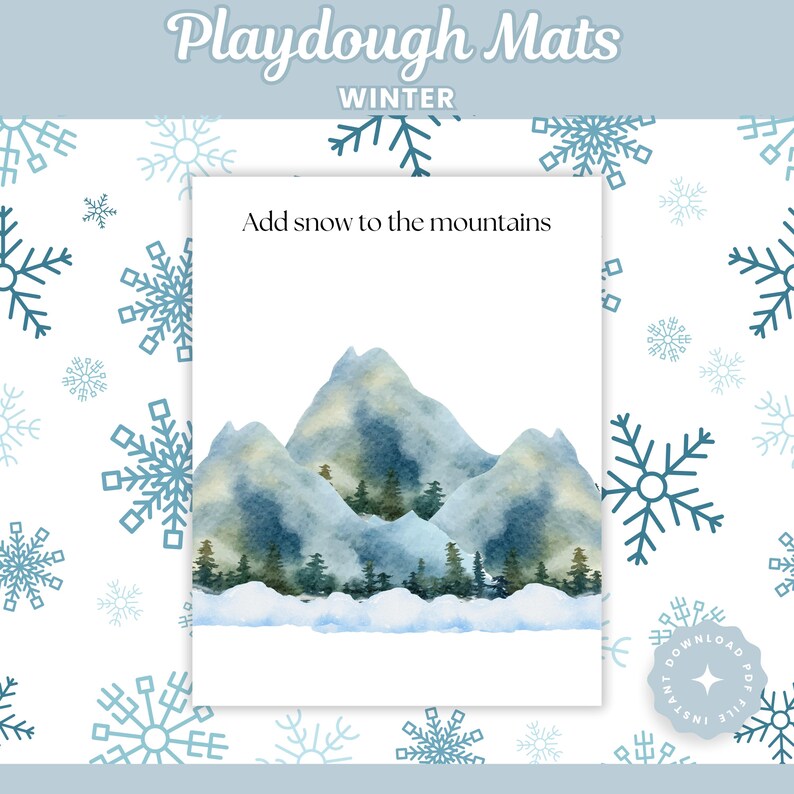 15 Winter Playdough Mats, Printable Play Doh Mat, Busy Book, Winter ...