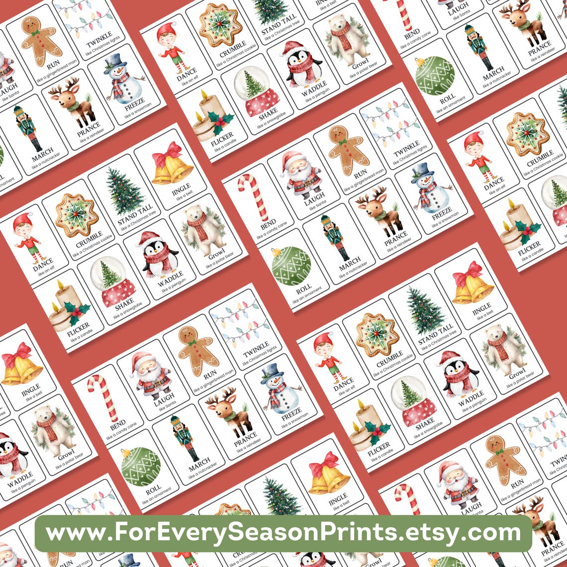 Christmas Movement Cards: Fun Holiday Activity (digital Download) - Etsy